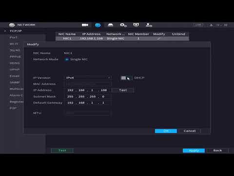 Dahua XVR TCP/IP Enable DHCP