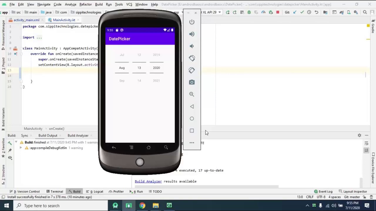 DatePicker in Android Kotlin