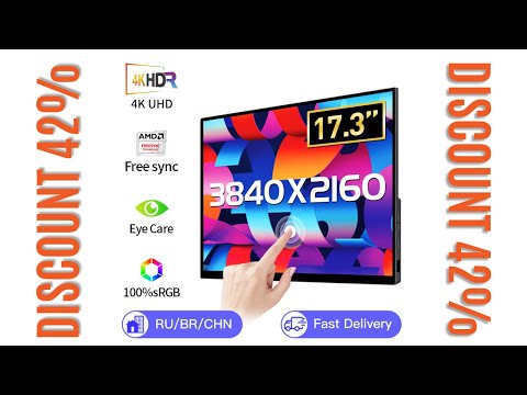 17.3 inch 4K Touchscreen Portable Monitor for Laptop Xbox Switch 3840X2160 Metal With Typec USB HDMI