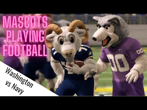 Mascots Playing Football: Washington vs Navy