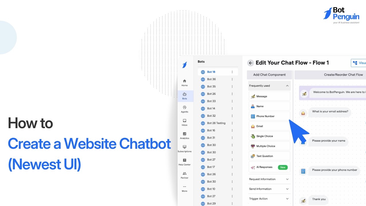 How to Create a Website Chatbot (Newest UI) || Setup & Deploy Chatbot || BotPenguin