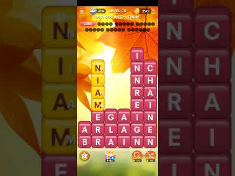 Word Crush Level 29 | Word Crush Rhymes With ‘Rain’