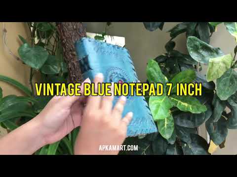 Vintage Blue Notepad 7 inch | Antique Leather Diaries Online | Apkamart
