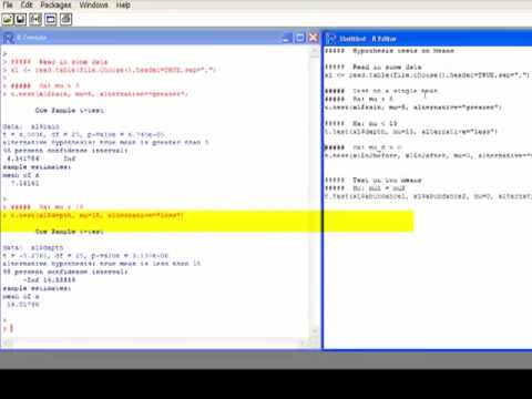 Hypothesis tests on means in R