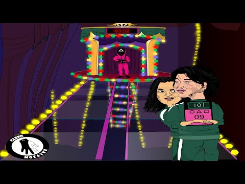 Squid game drawing glass bridge scene Han Mi-nyeo's revenge on Deok-su