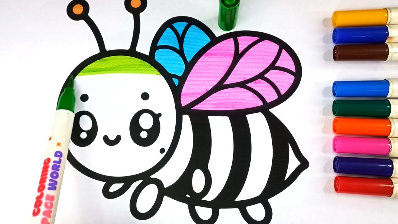 🐝 Busy Bee Coloring | Color a Happy Bee for Kids & Teens 🎨