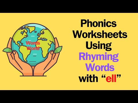 Words World: Lesson 5: Phonics Worksheets with Rhyming Words with "ell"