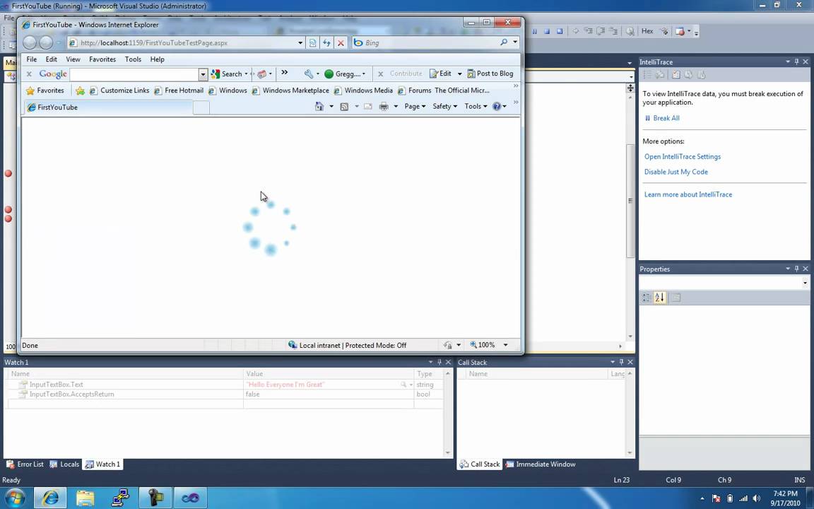 Silverlight 4 Tutorial 2 - Break Points