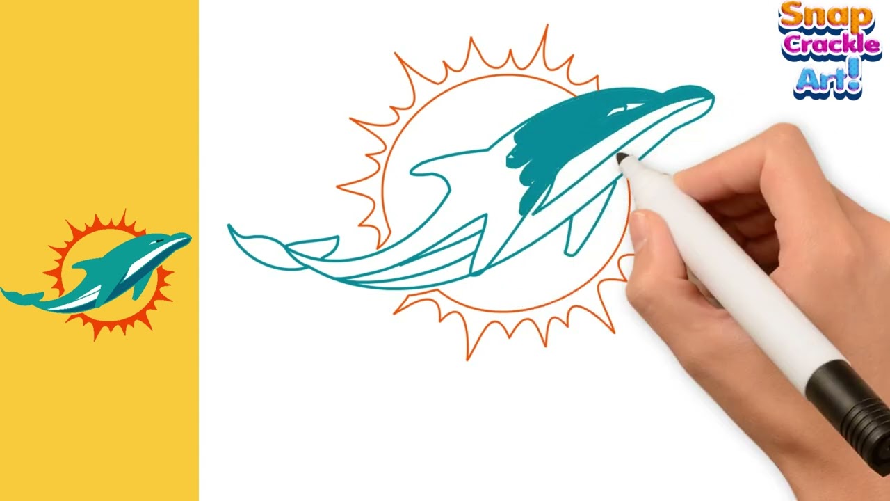 How To Draw Miami Dolphins Logo Step By Step