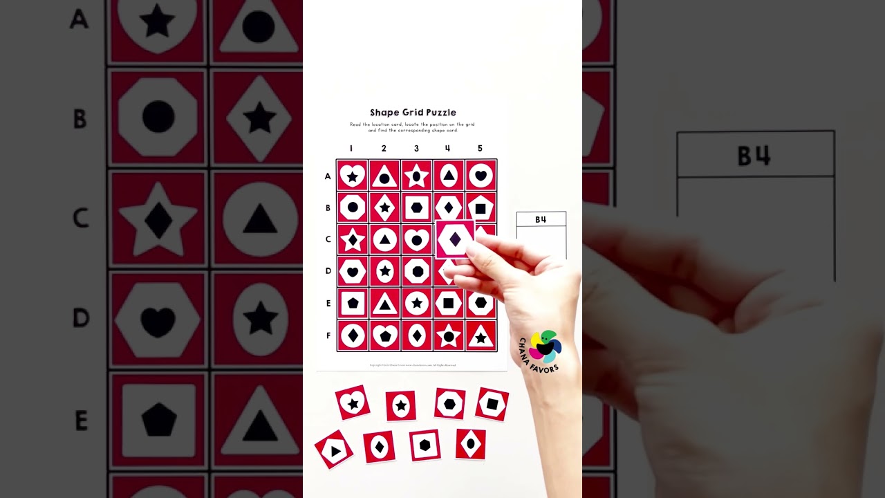 Shape Grid Puzzle Printable #chanafavors