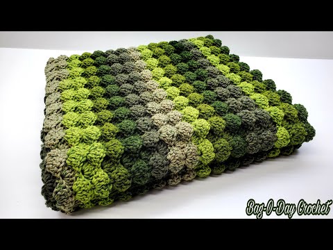 Easy crochet baby blanket | Bag O Day Free Crochet Tutorial Puffed Shell Stitch