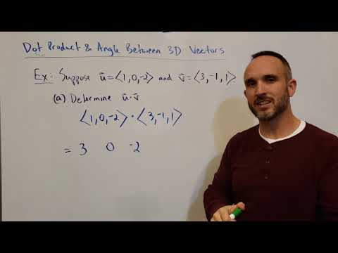 Dot Product and Angle Between 3D Vectors