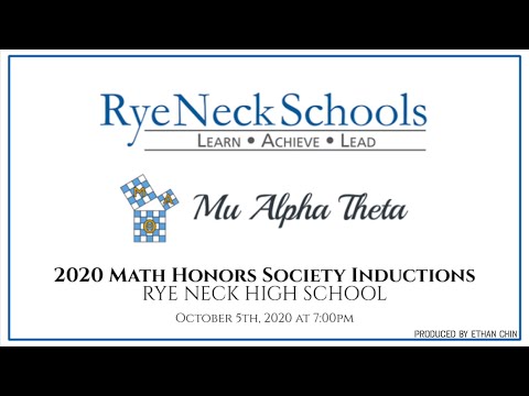 Mu Alpha Theta (Math Honor Society) Induction Ceremony - 10/5/2020