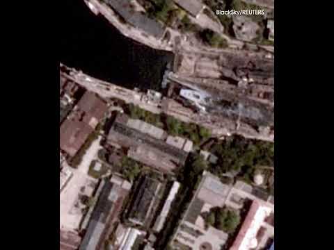 Sevastopol shipyard before and after Ukrainian missile attack
