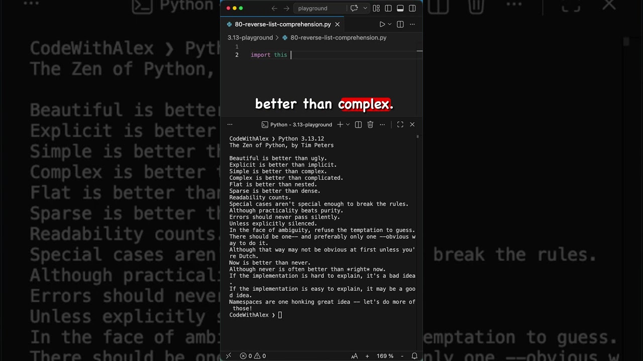 Import THIS in Python #python #coding #programming