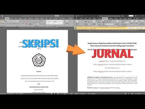 Merubah Naskah Skripsi ke Jurnal Untuk Publikasi