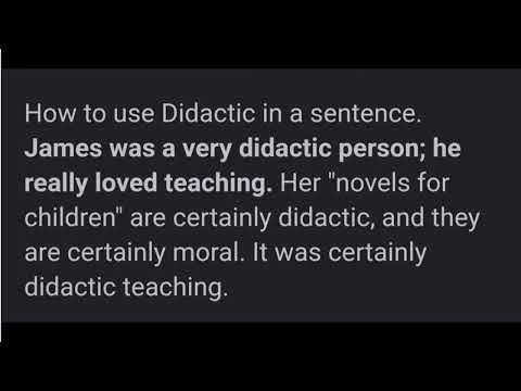 Didactic meaning sentence and pronunciation