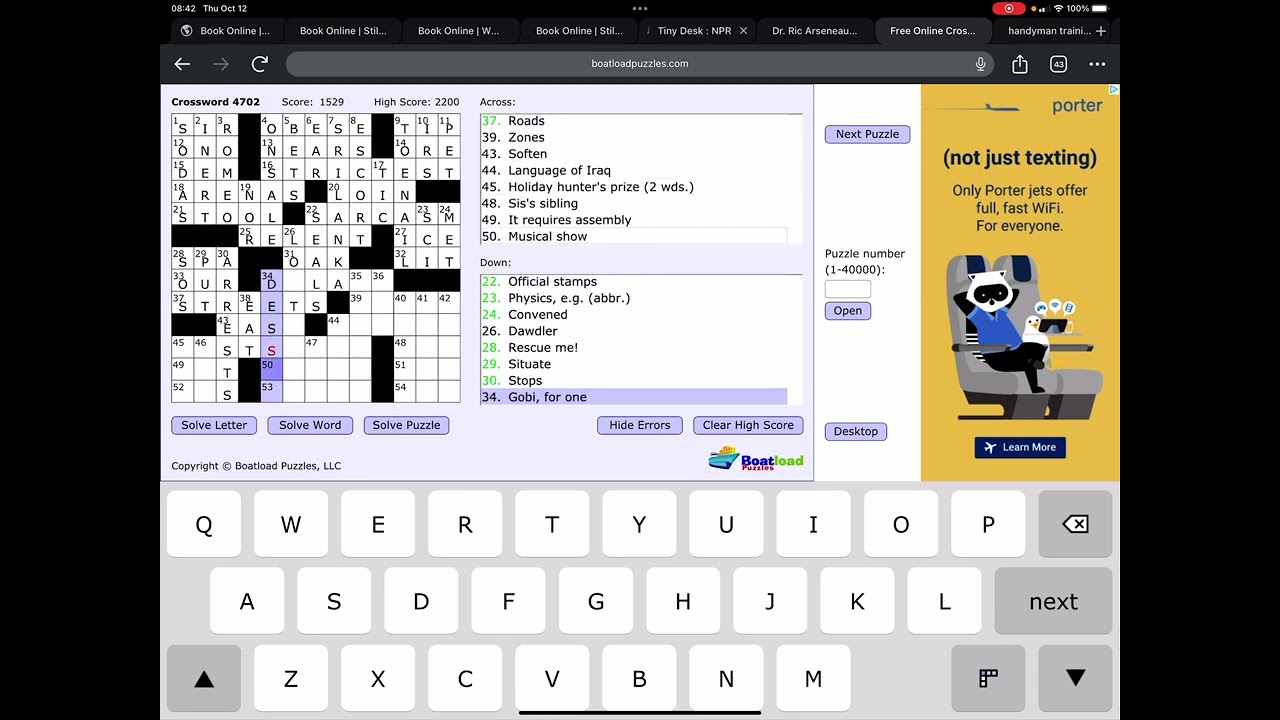 Boatload Crossword Puzzle: 4702