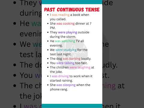 10 Sentences in Past Continuous Tense | English Grammar Examples
