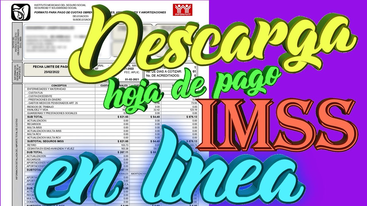 DESCARGA EN LINEA TU HOJA DE PAGO DEL IMSS