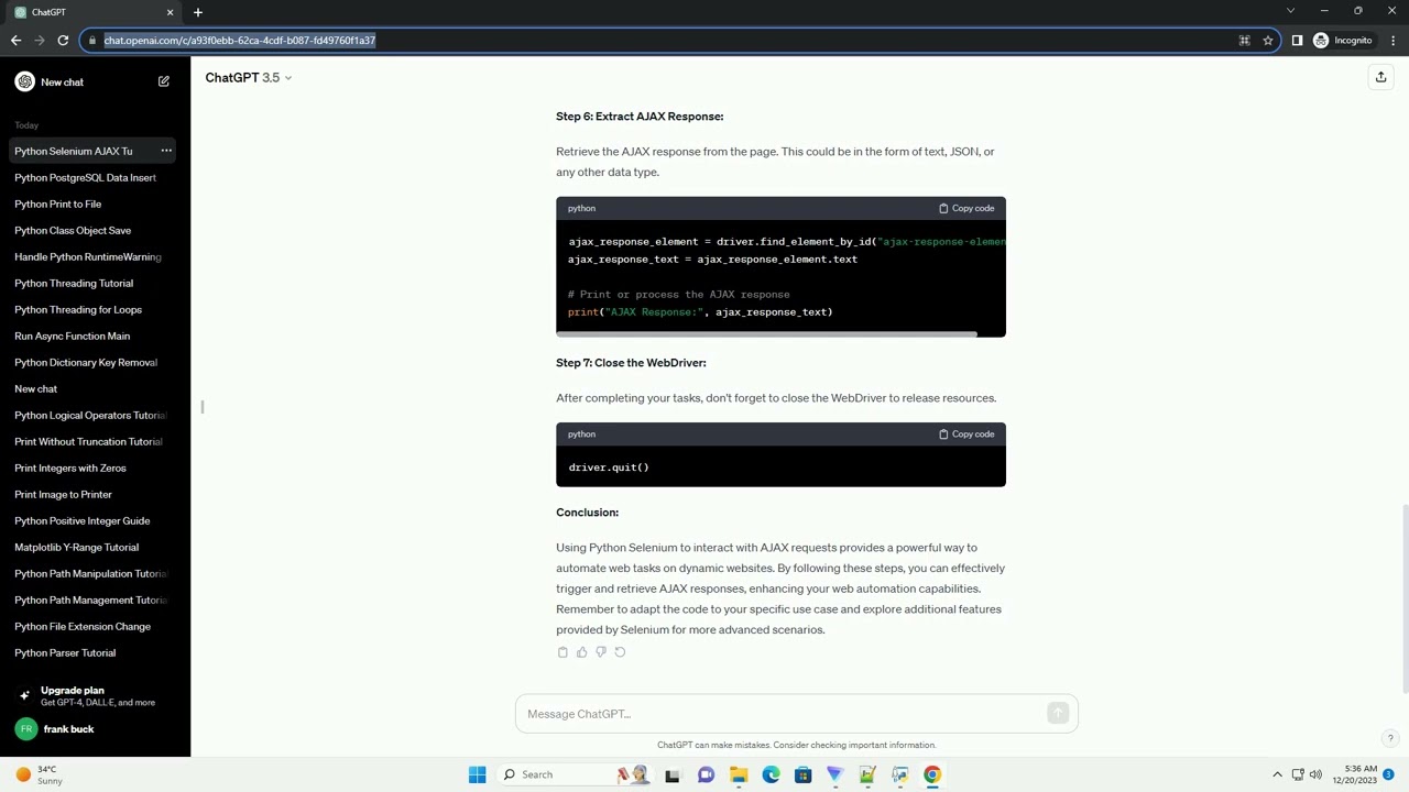 python selenium get ajax response