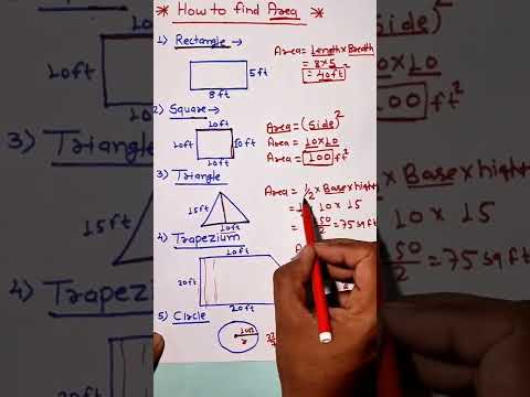How To Find Area of Ractangle Square Triangle Trapoziam and Circle! Area Calculation