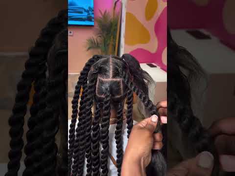 Jumbo twist/ big braids #braids #viralvideo