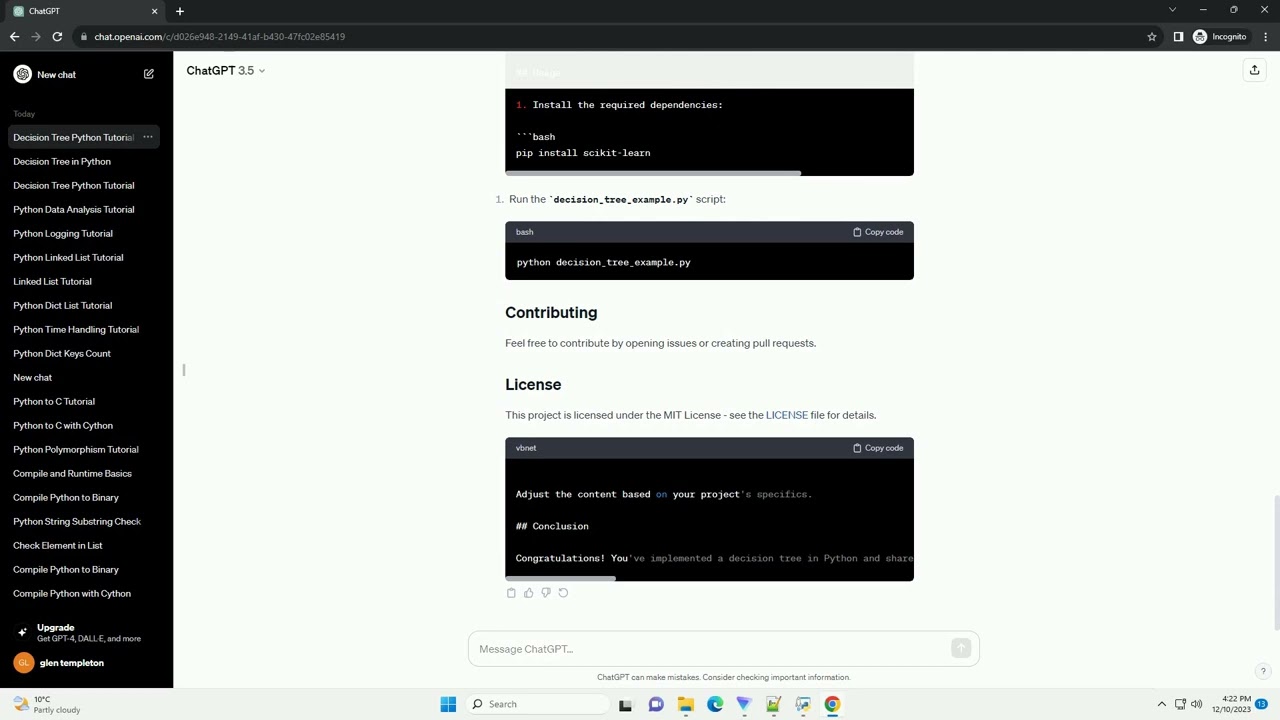 decision tree implementation in python github
