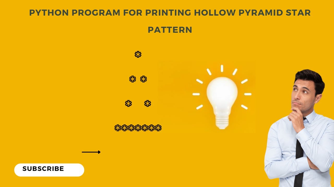 Python Code for Printing Hollow Pyramid Star Pattern