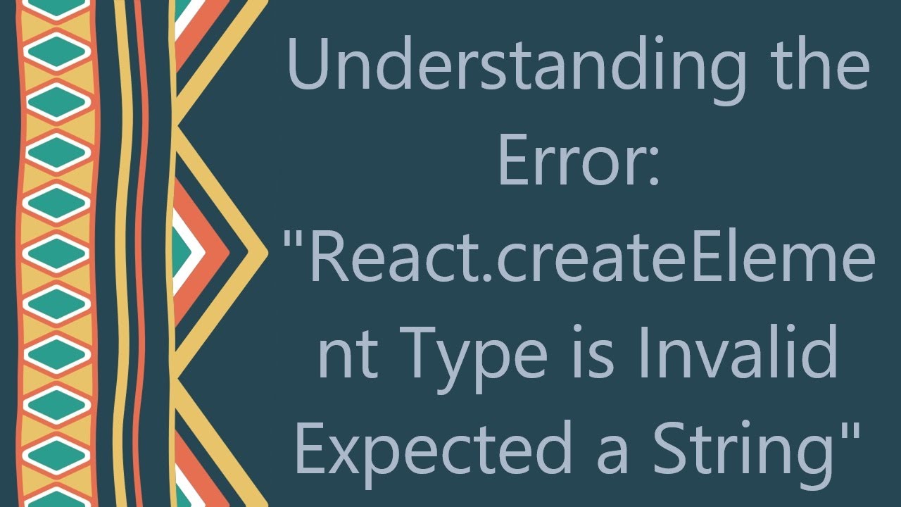 Understanding the Error: 