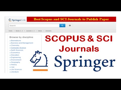 Best Scopus and SCI Journals for All Branches (Fields): Springer Journals: How to Publish in SCOPUS