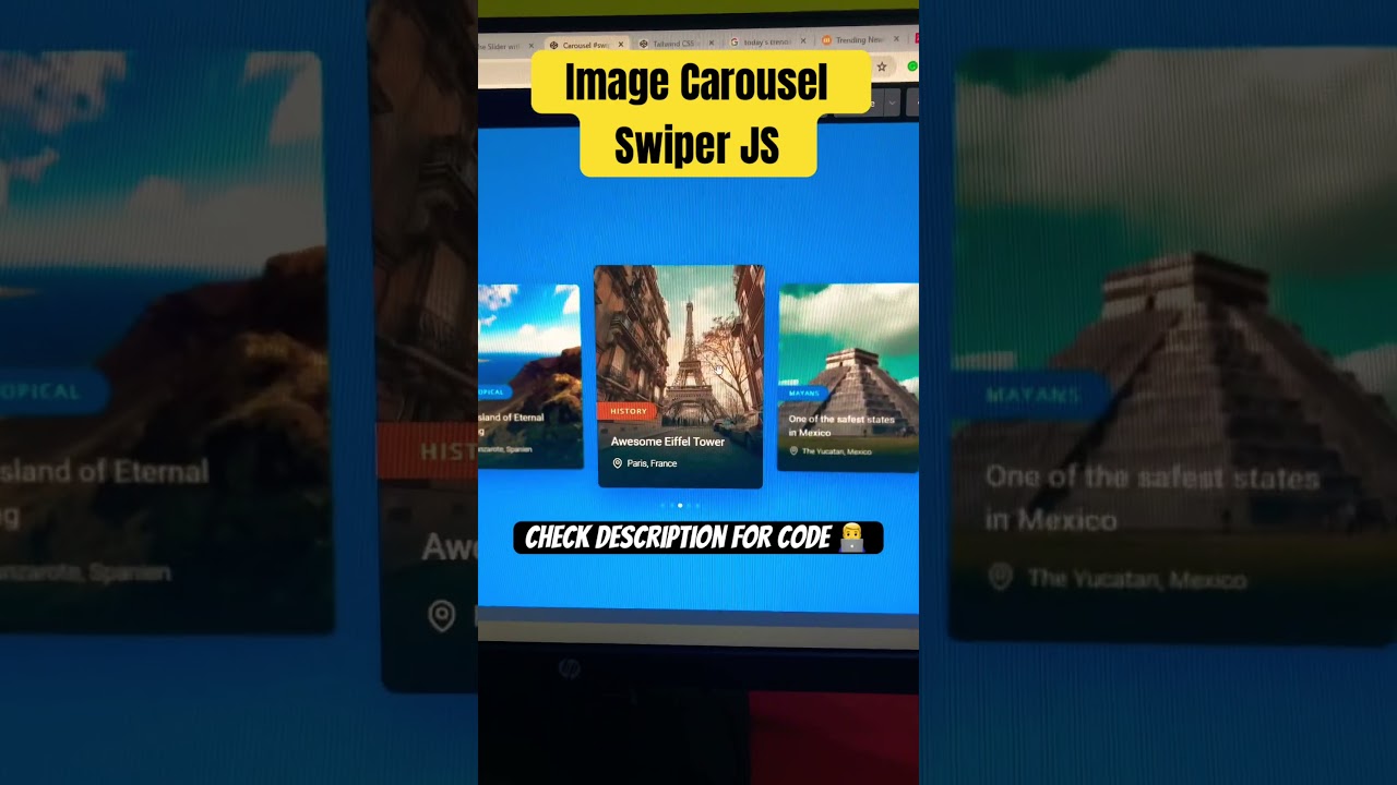Image Carousel | Swiperjs #carousels #tutorials #shorts