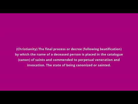 what is the meaning of canonization