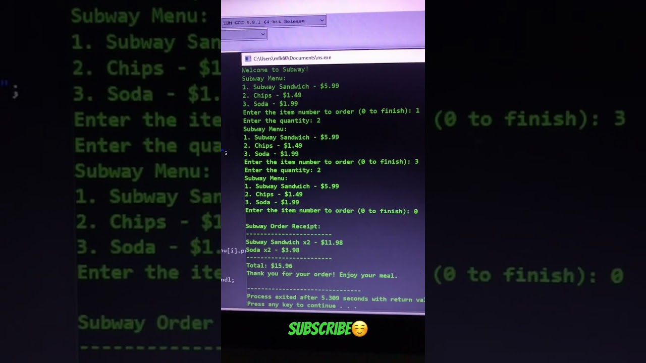 order details IDE dev c++ #cppprogramming
