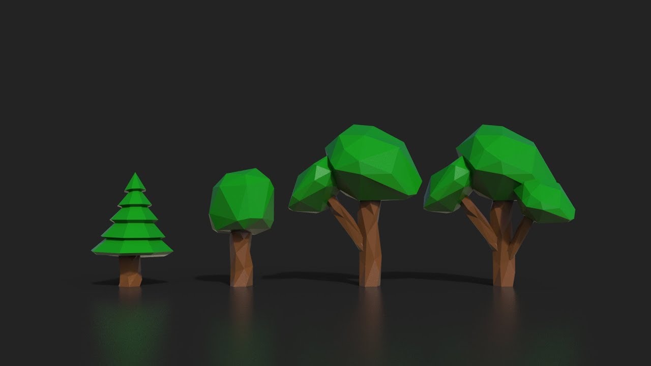 LowPoly Style Trees Modeling #prooptimizer [ Tutorial ]
