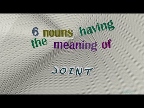 joint - 7 nouns synonym of joint (sentence examples)
