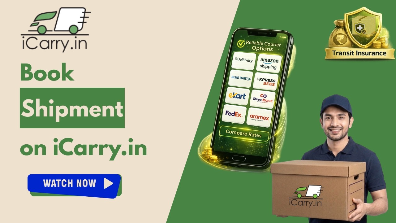How to Book Shipment on iCarry in  Select Courier, Print Label & Transit Insurance Guide