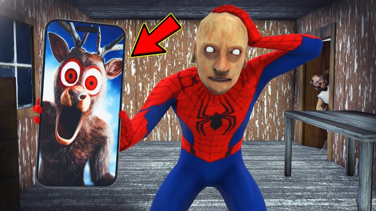 The Deer call Granny vs Grandpa spiderman in Granny House  ►  funny horror granny game