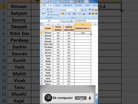How To Calculate percentage #excel #excelshortcuts #msexcel #exceltutorial #viralshorts #shorts