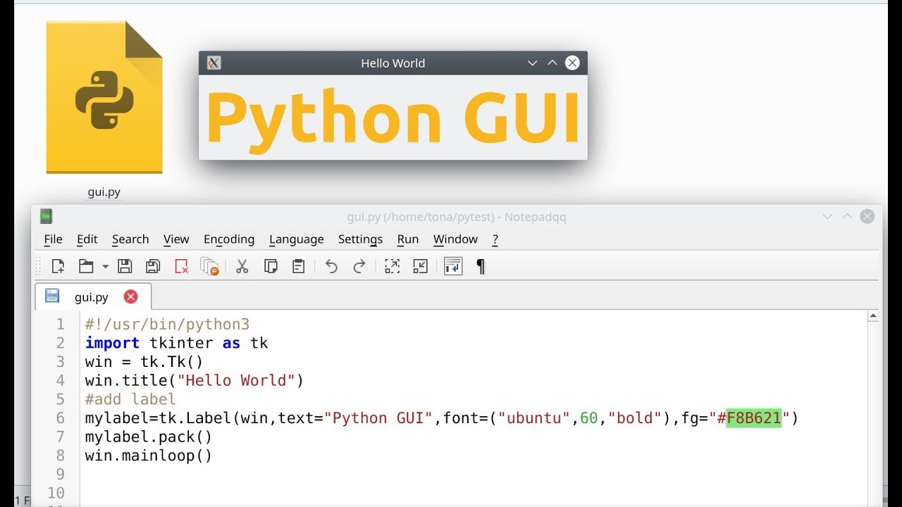 Develop simple Python GUI in Linux Desktop