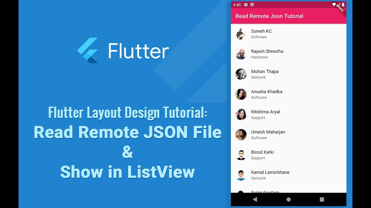 Flutter Read Remote JSON file and Show in ListView Tutorial