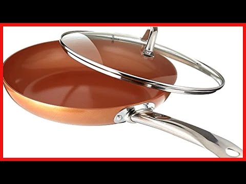 Copper Chef 10 Inch Round Frying Pan With Lid - Skillet with Ceramic Non Stick Coating. Perfect Cook