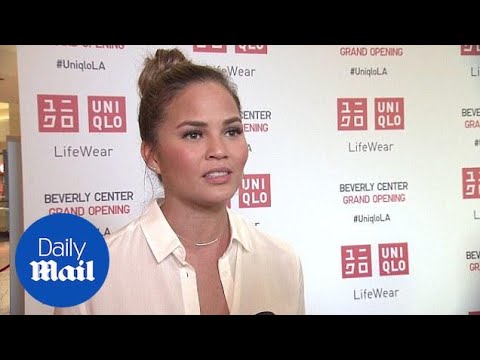 Chrissy Teigen attends UNIQLO LA store grand opening - Daily Mail