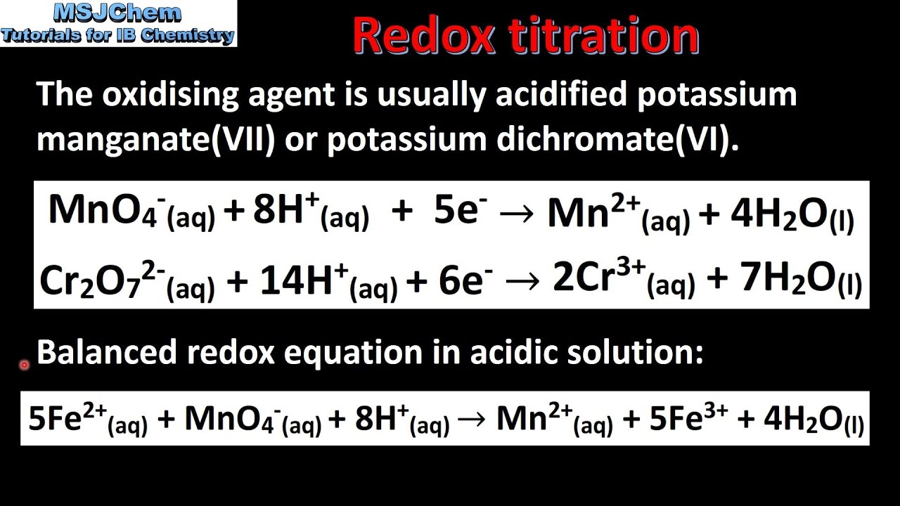 9.1 Redox titration (SL)