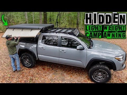 NO MORE BAG! - NEW Truck Camping HIDDEN Awning! Light Weight Aluminum and Easy to Use!!