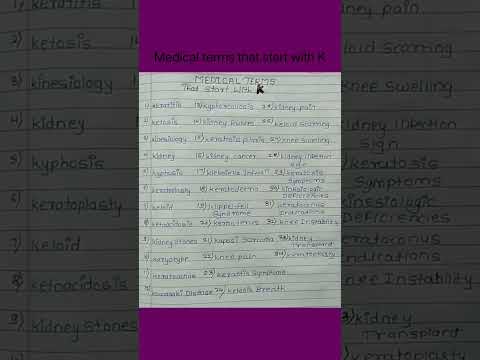 #medical terms that start with K #viralshort #important