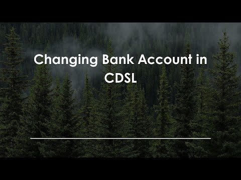 Changing Bank Account in CDSL