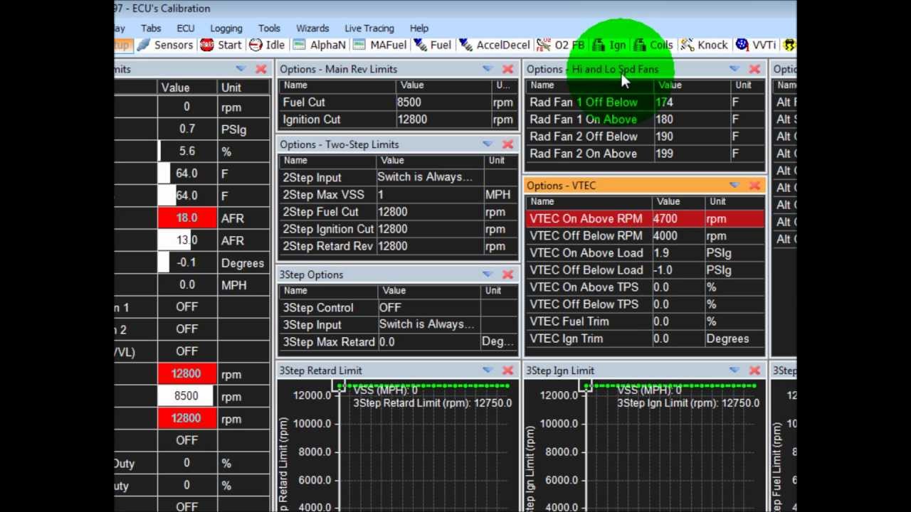 Radium EMS Tutorial: AEMTuner Setup Tab