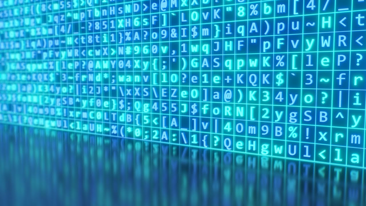 Random Computer Hacking Text Virus Code Cyberspace Security Concept 4K VJ Loop Moving Background