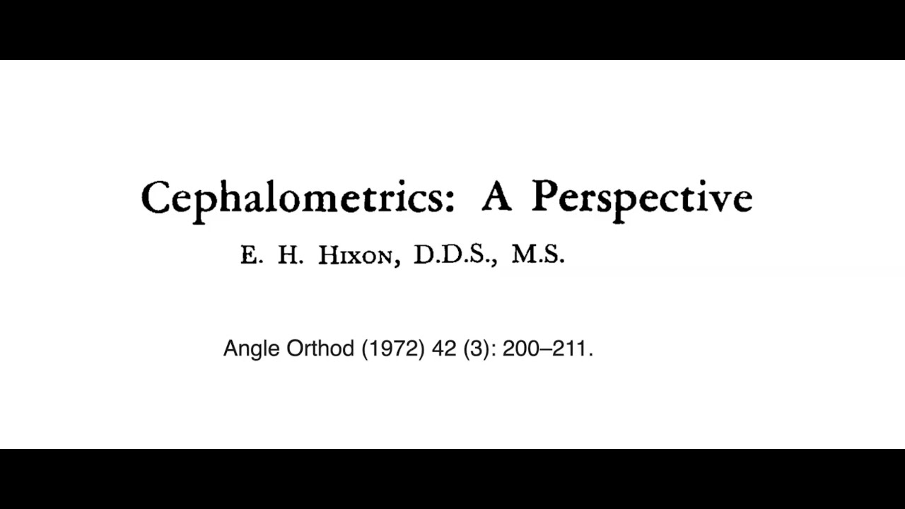 Revisiting the Classic Orthodontic Papers: Cephalometrics a Perspective
